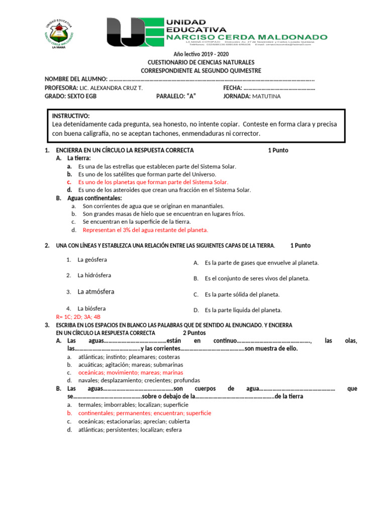 CUESTIONARIO 2do QUIMESTRE CCNN | PDF | Líquidos | Naturaleza