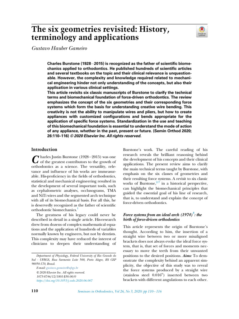 Revisiting Burstone's Six Geometries | PDF | Orthodontics | Force