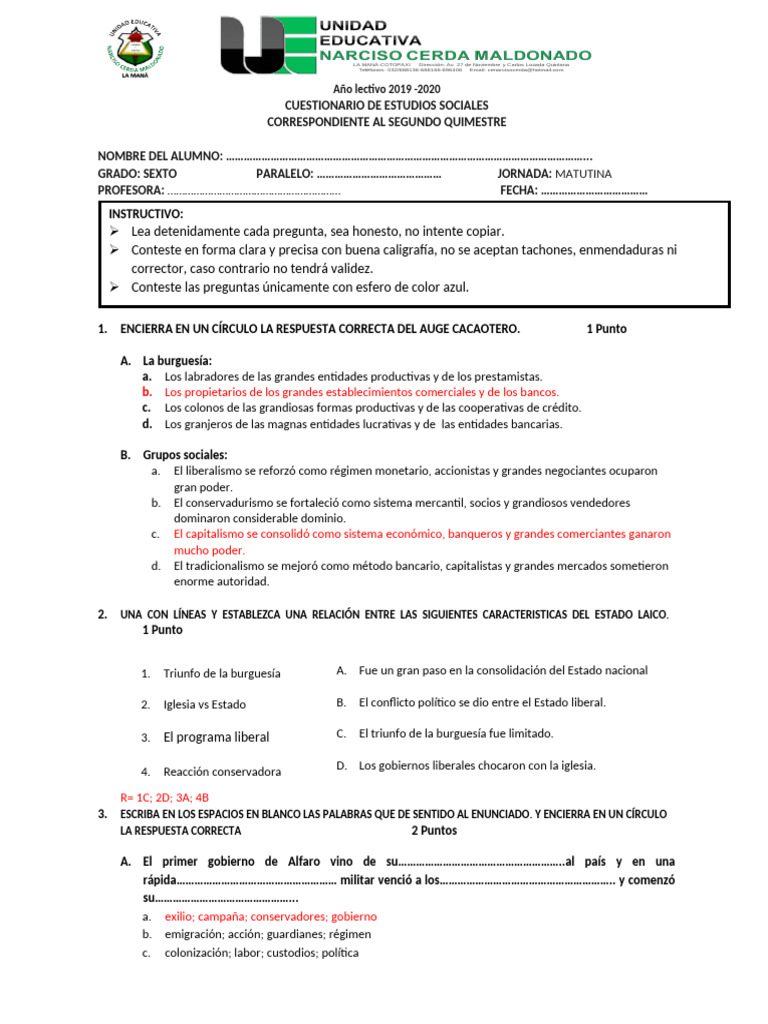 CUESTIONARIO 2do QUIMESTRE EESS | PDF | Ecuador | Desigualdad social