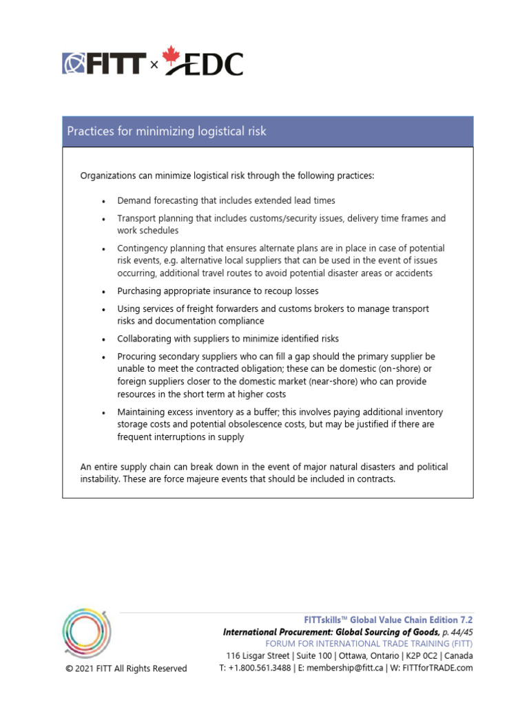 12. practices_for_minimizing_logistical_risk | PDF
