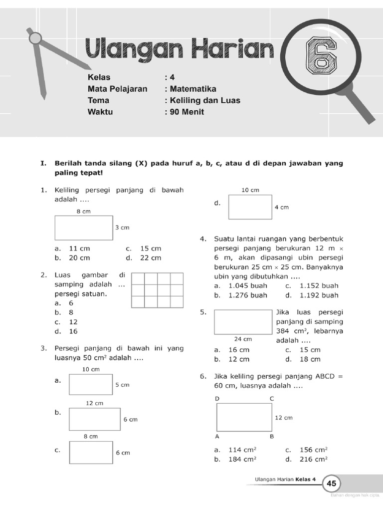 Latihan MTK KLS Iv | PDF