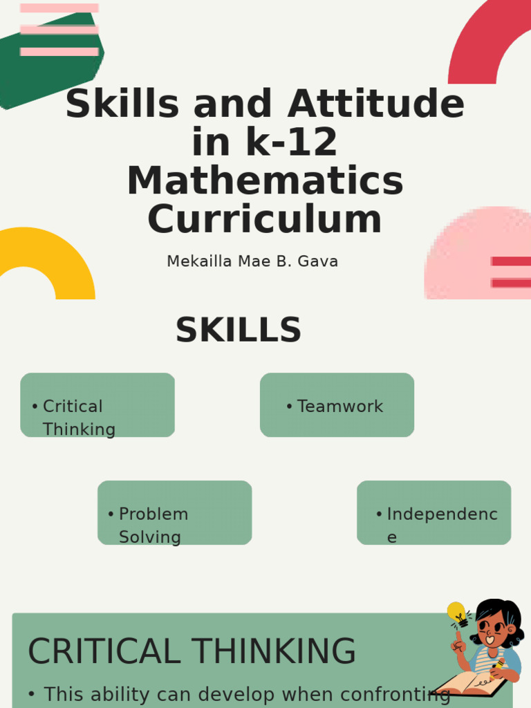 Skills and Attitude in K 12 Math Curriculum | PDF