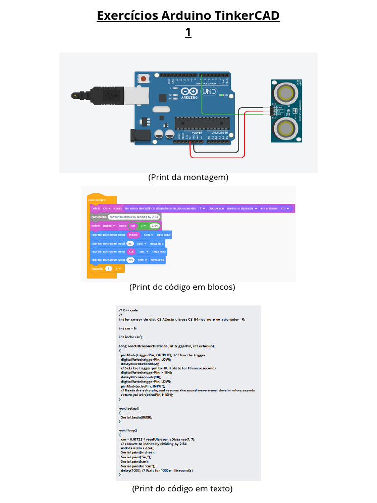 Exercícios Arduino TinkerCAD - Nicolas B. Carvalho | PDF | Som | Tempo