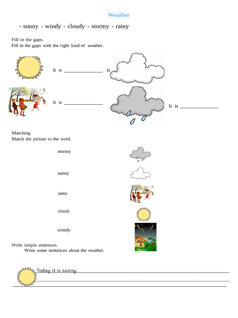Weather Vocabulary Practice | PDF