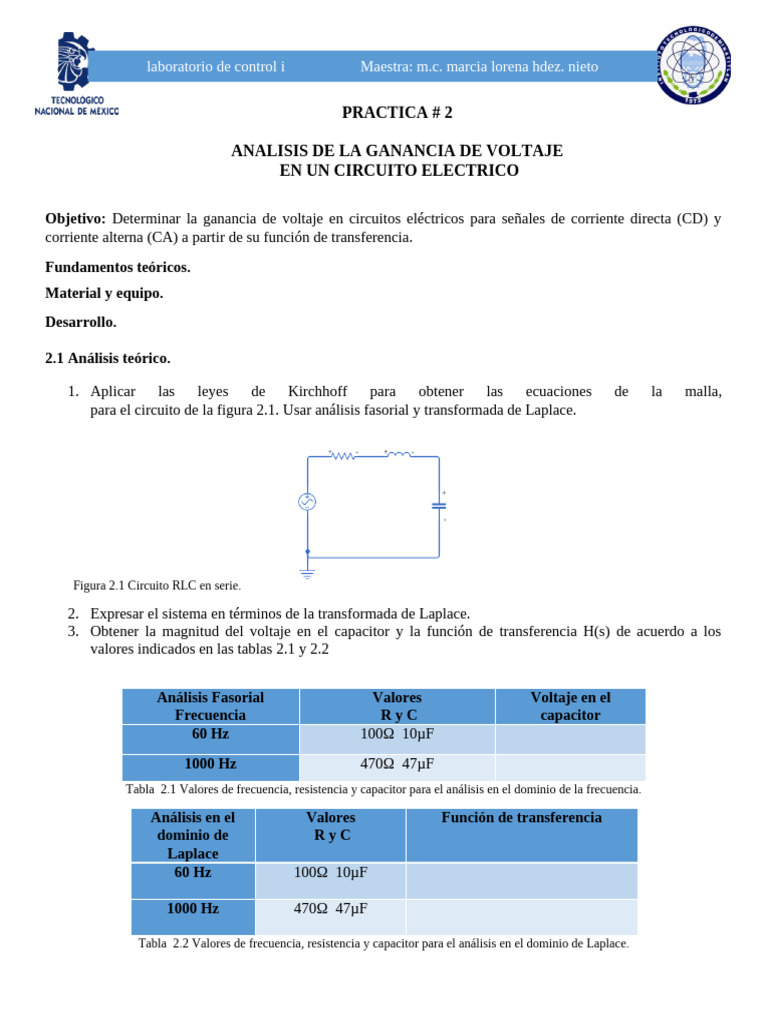 PRACTICA 2_CONTROL ENE-JUN 2025 | PDF | Red eléctrica | Corriente alterna