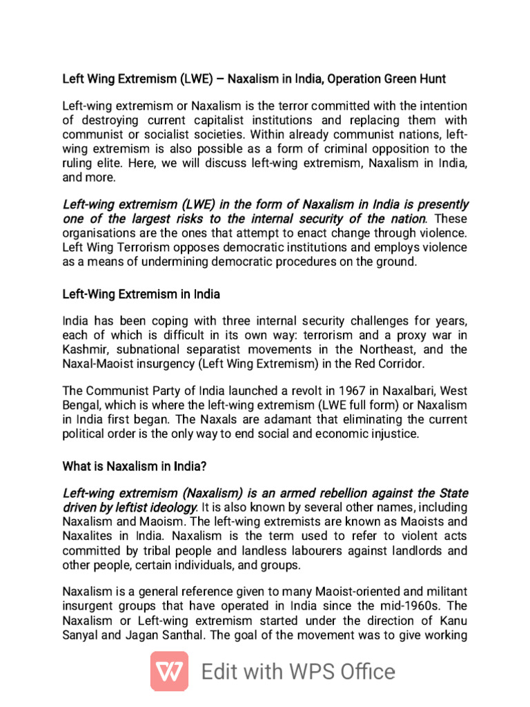 Naxalism in India | PDF | Communism | Political Science
