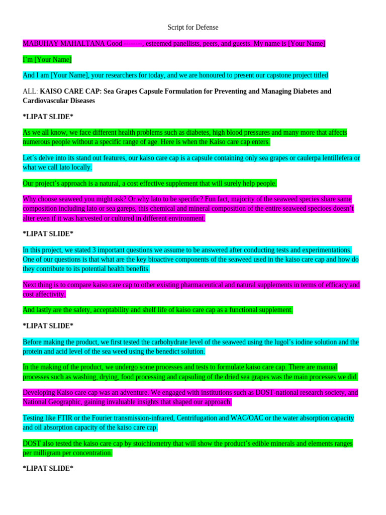 Script For Cs Defense | PDF | Antioxidant
