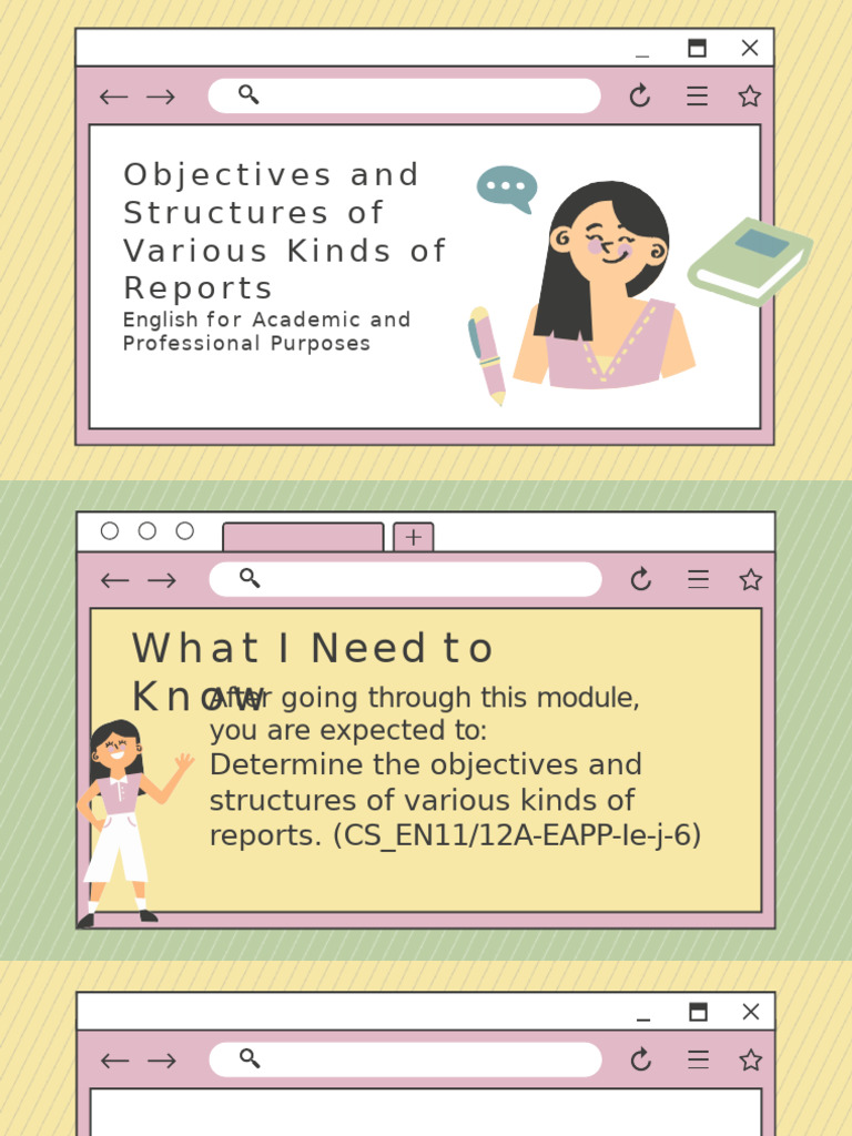 Report Objectives and Structures Guide | PDF | Cognition