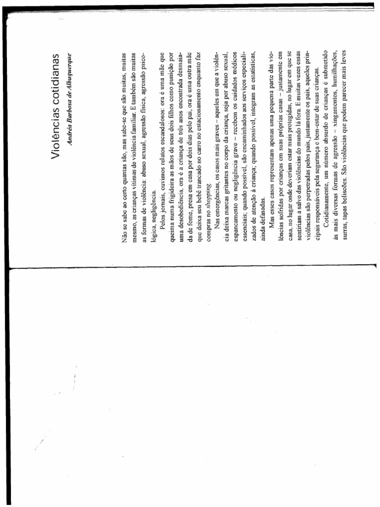 Violências Cotidianas - Por Andreia Barbosa de Albuquerque | PDF