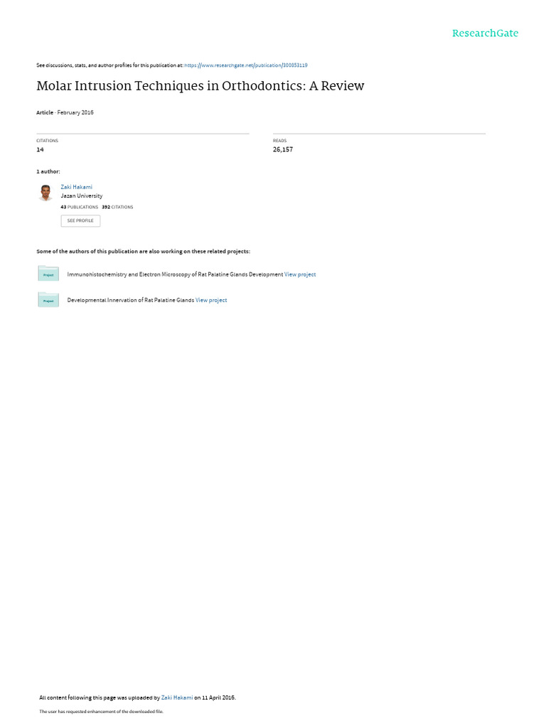 MolarIntrusionTechniquesinOrthodontics AReview | PDF | Orthodontics | Mouth