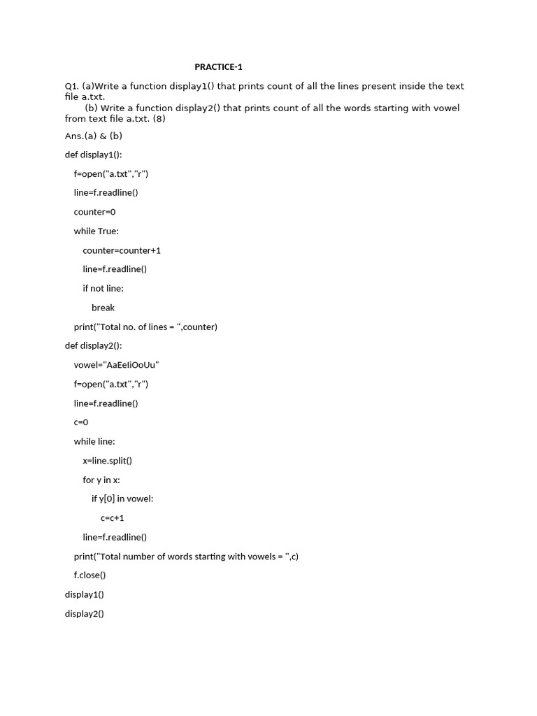 Cs Question Papers Practicals 2023-24 | PDF | Computer Programming ...