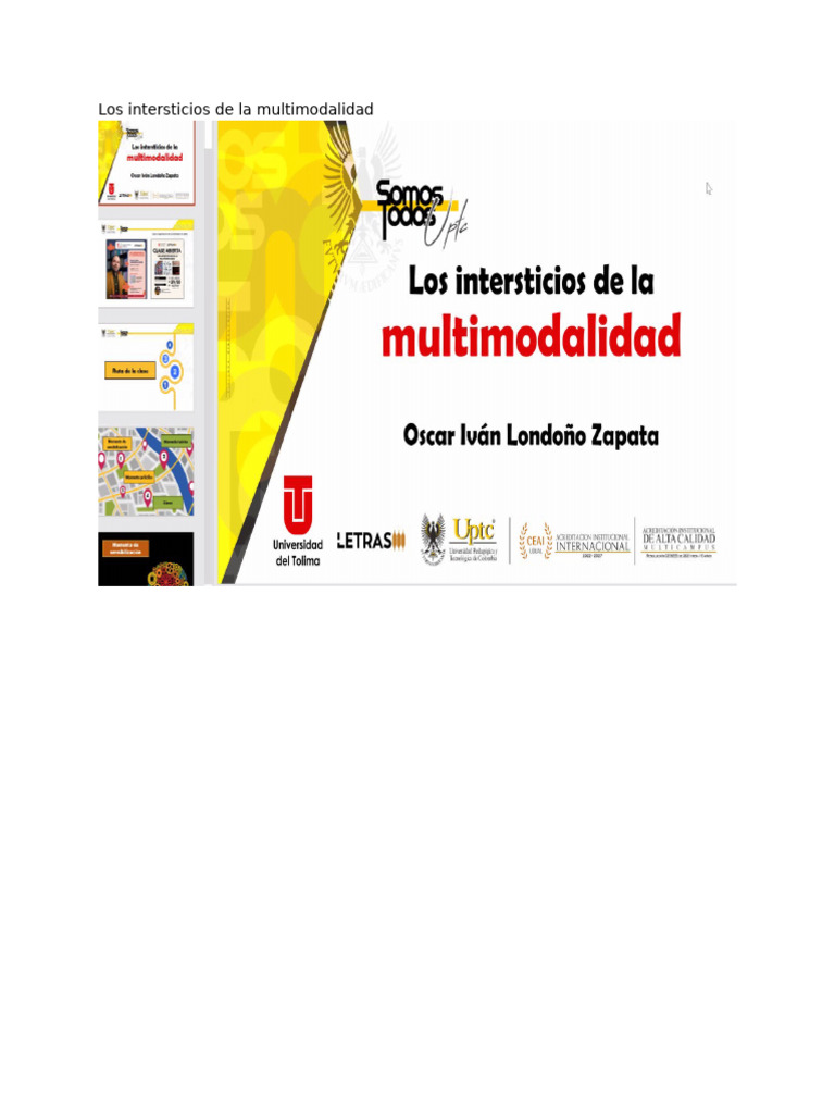 Los Intersticios de La Multimodalidad | PDF