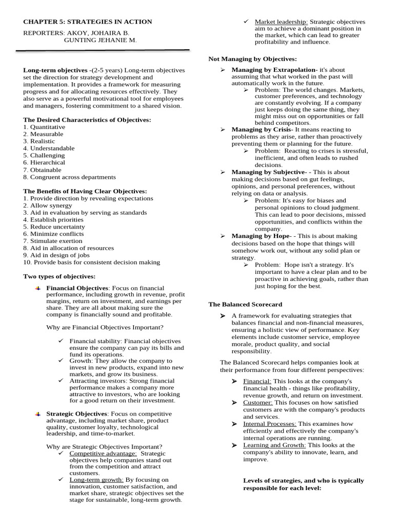 Chapter 5 - Strategies in Action | PDF | Strategic Management | Mergers ...