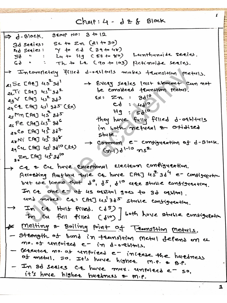 Class 12 Chemistry Chap 4 | PDF