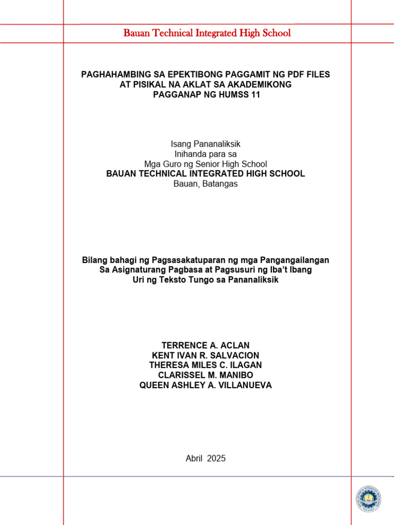 PAGBASA GROUP 1 - RESEARCH | PDF