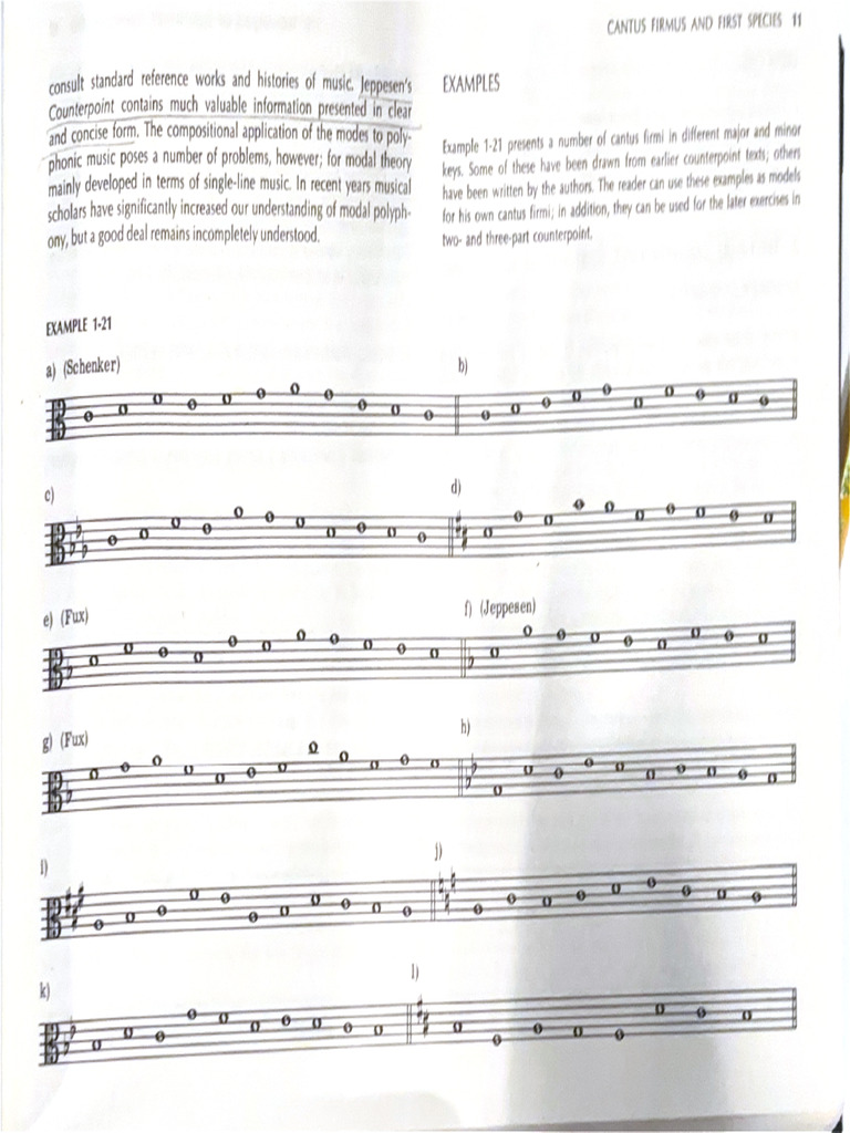 Cantus Firmus and First Species 11 | PDF