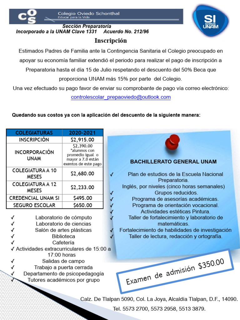 Prepa COSTOS COMIPEMS 2020 Nuevo Ingreso-1 | PDF