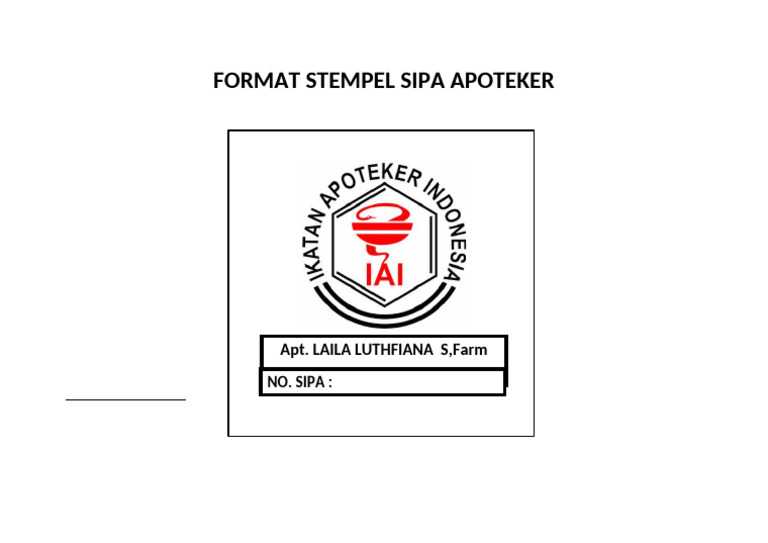 Format Stempel Sipa Apoteker Lela | PDF