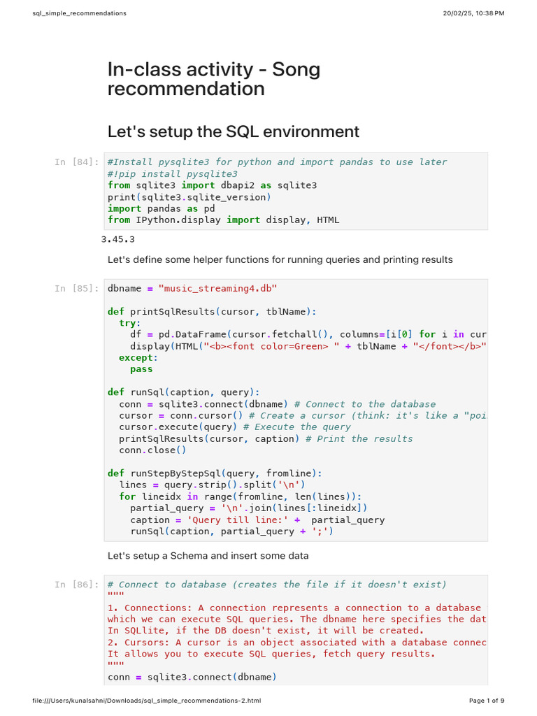 SQL Simple Recommendations 2 | PDF | Sql | Databases