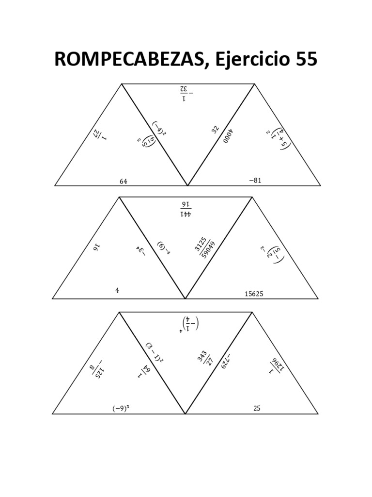 ROMPECABEZAS Mate, Ejercicio 55 | PDF