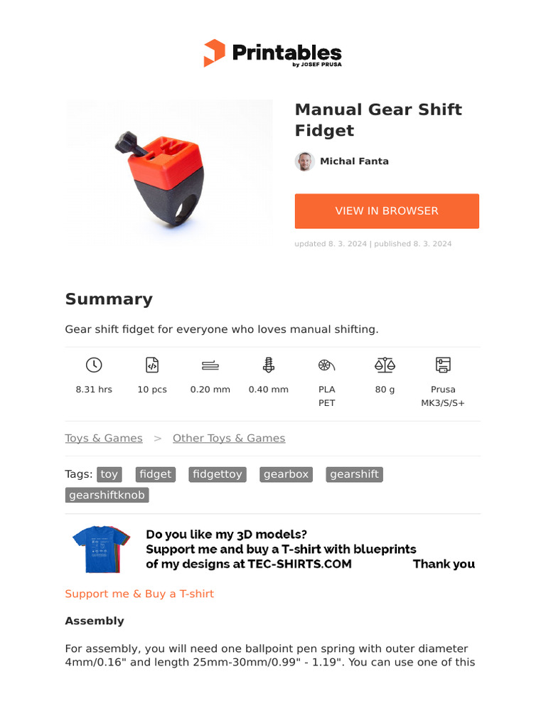 Manual Gear Shift Fidget | PDF