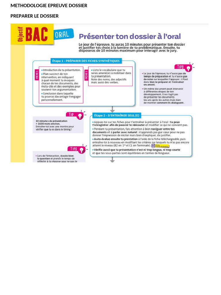 Methodologie Epreuve Dossier | PDF