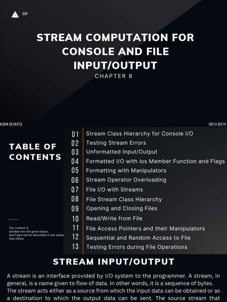 OOP - Chapter 8 Stream Computation For Console and File IO | PDF | Input/Output | Computer Terminal
