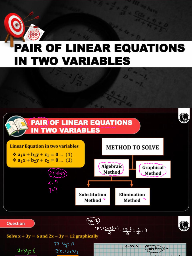 Notes Day 2 Linear Equations and Quadratic Equations Class X | PDF