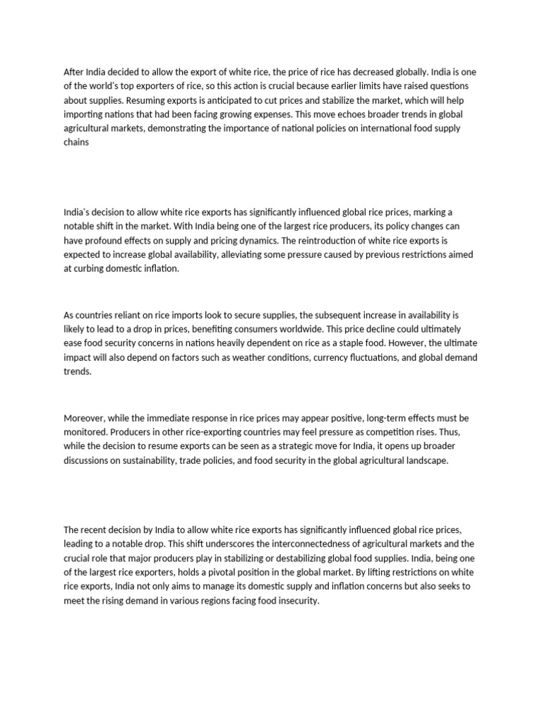 After India Dec-WPS Office | PDF | Food Security | Rice