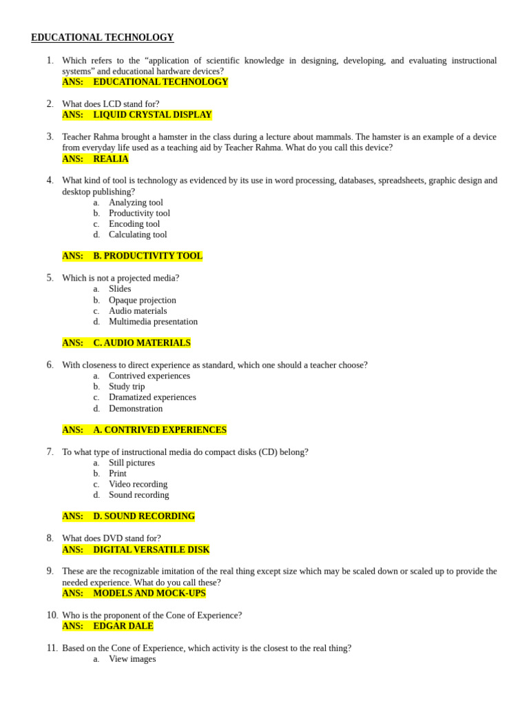 EDUCATIONAL TECHNOLOGY | PDF | Multimedia | Compact Disc