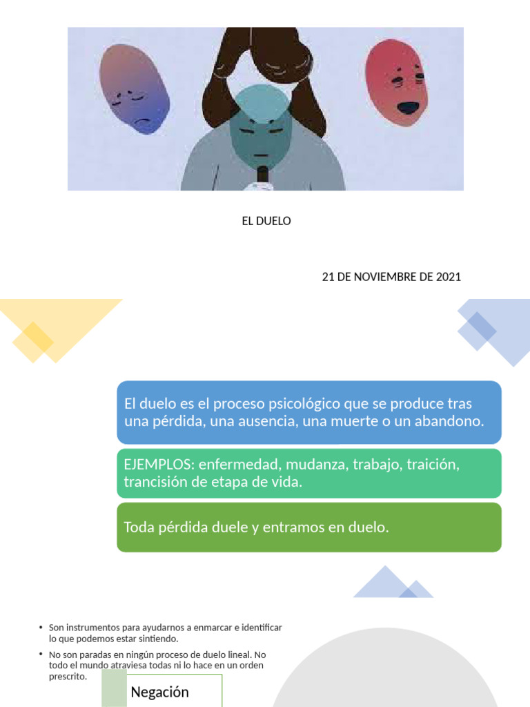 Etapas del Duelo: Proceso y Mitos | PDF | Las emociones | Dolor