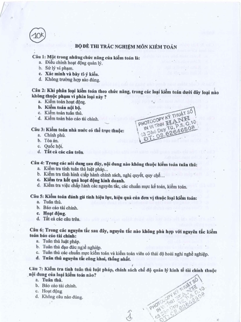 Trắc Nghiệm Kt - File 2 | PDF