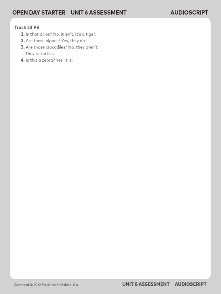 ODs Assessment U6 Audioscript | PDF