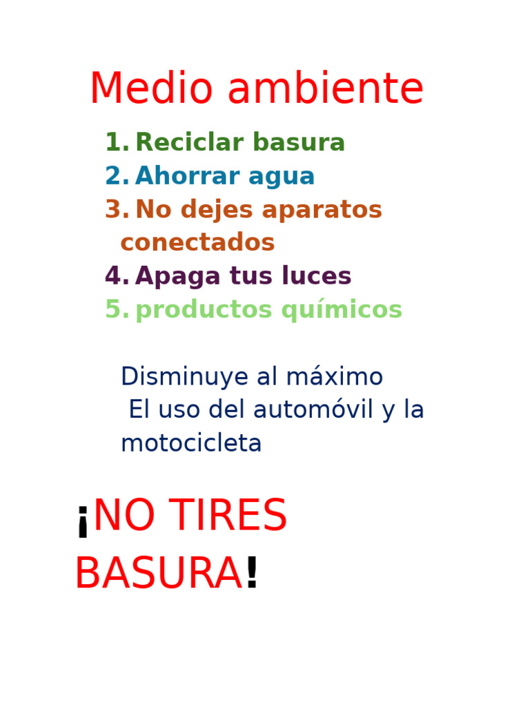 Cuidados del Medio Ambiente para Niños | PDF