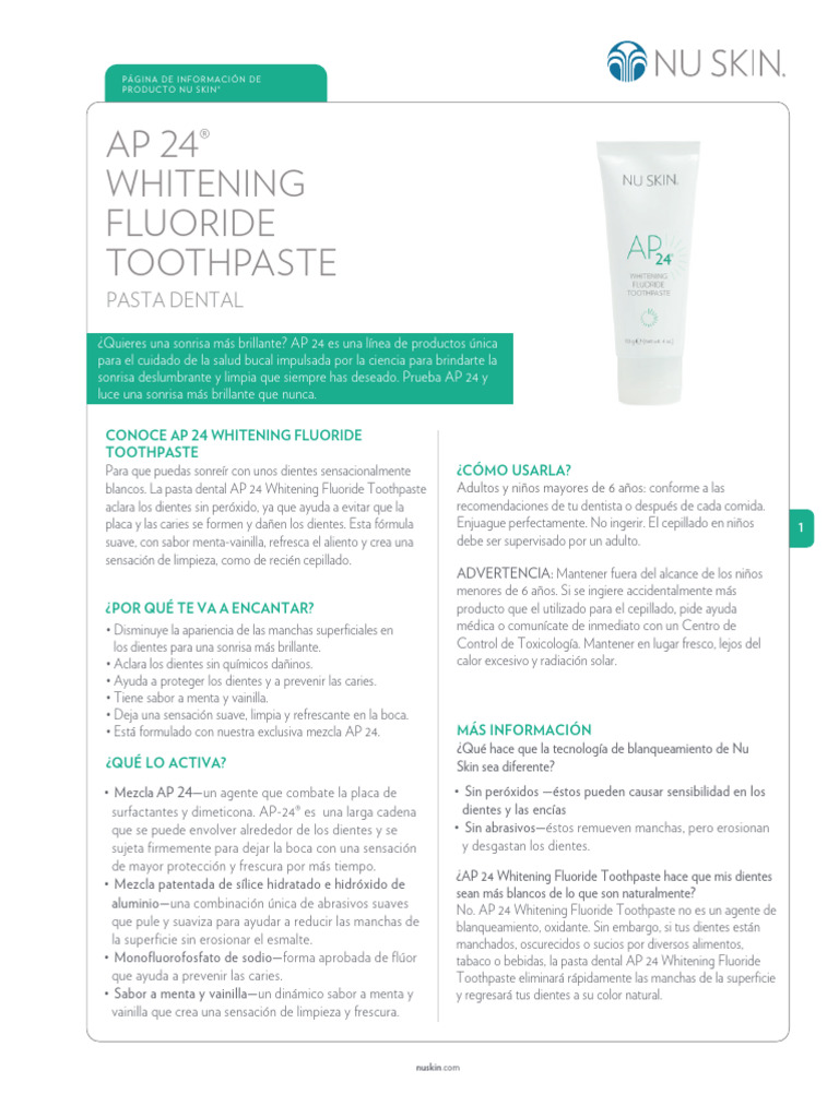 AP 24 Whitening Flouride Toothpaste PIP CL New | PDF