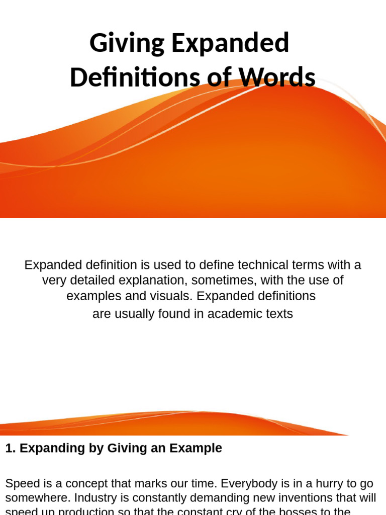 Expanded Definitions Explained | PDF