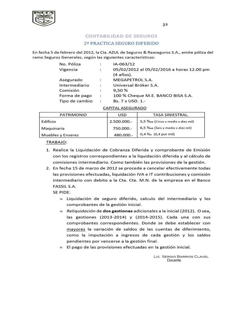 2 Pract - Seguro Dif 21 | PDF | Dinero | Industrias de servicio
