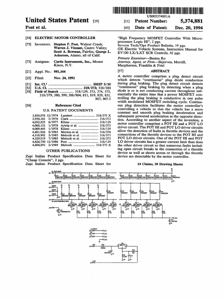 Curtis Patent Us5374881 | PDF