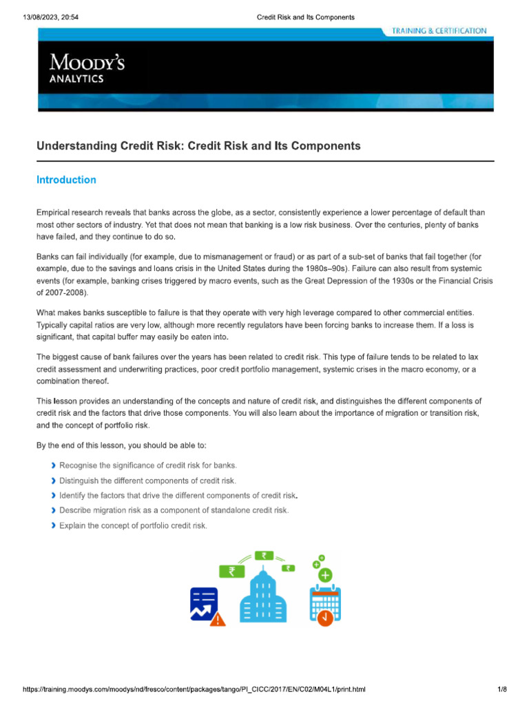 Credit Risk and Its Components | PDF