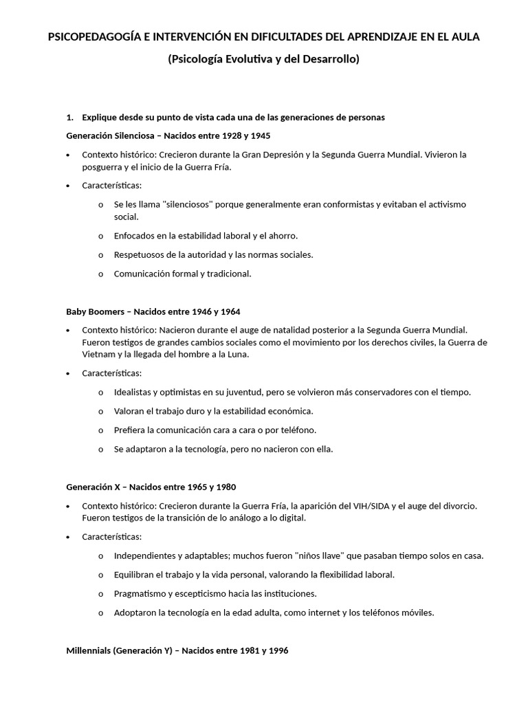 PSICOPEDAGOGÍA E INTERVENCIÓN EN DIFICULTADES DEL APRENDIZAJE | PDF | Adolescencia ...
