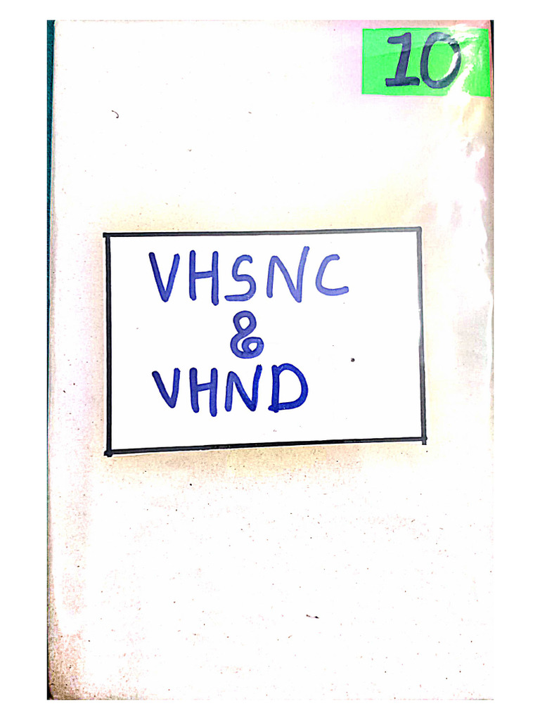 VHSNC &VHND Register | PDF