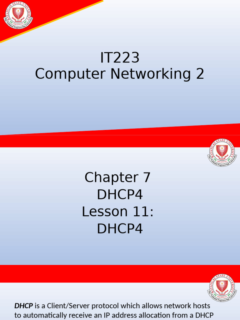 Lesson11-DHCP4 | PDF | Ip Address | Data Transmission