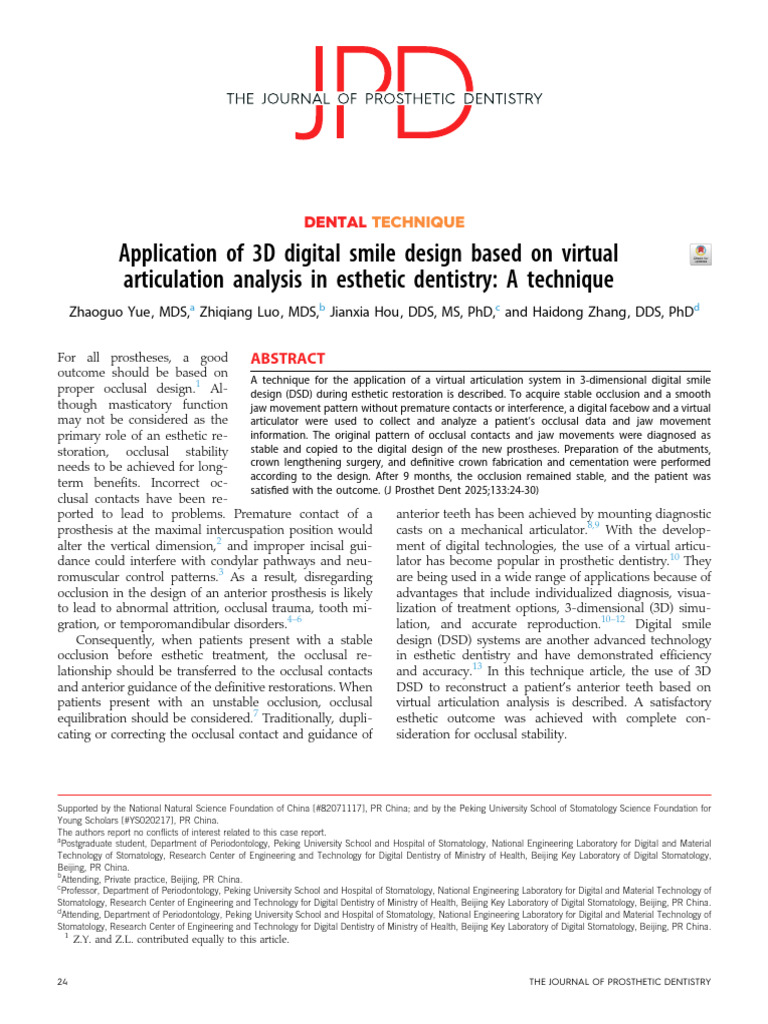 3D Digital Smile Design in Esthetic Dentistry | PDF | Dentistry ...