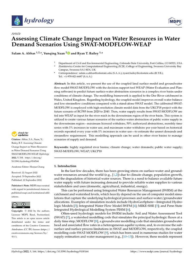 Assessing Climate Change Impact On Water | PDF | Groundwater | Water ...