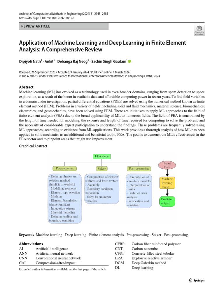 Application of Machine Learning and Deep Learning in Finite Element Analysis: A Comprehensive ...