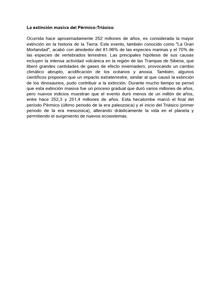 Extinción Masiva Pérmico-Triásico | PDF