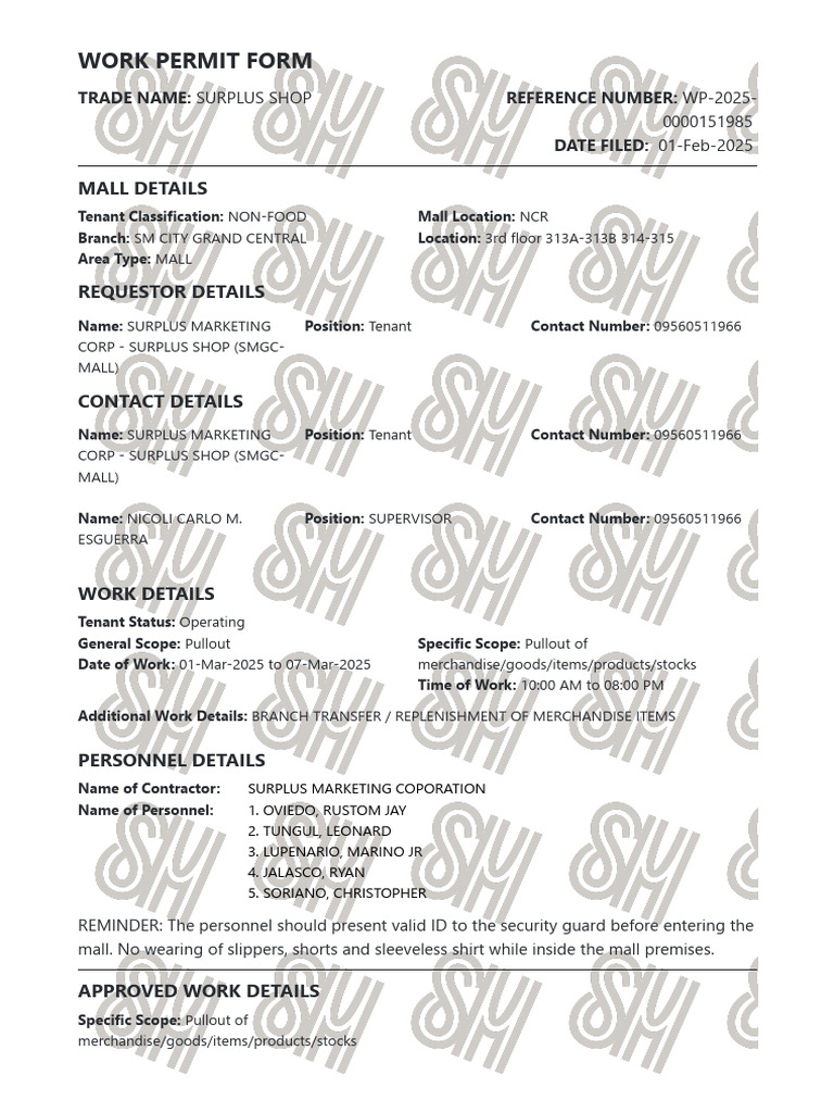 Work Permit WP-2025-0000151983 | PDF