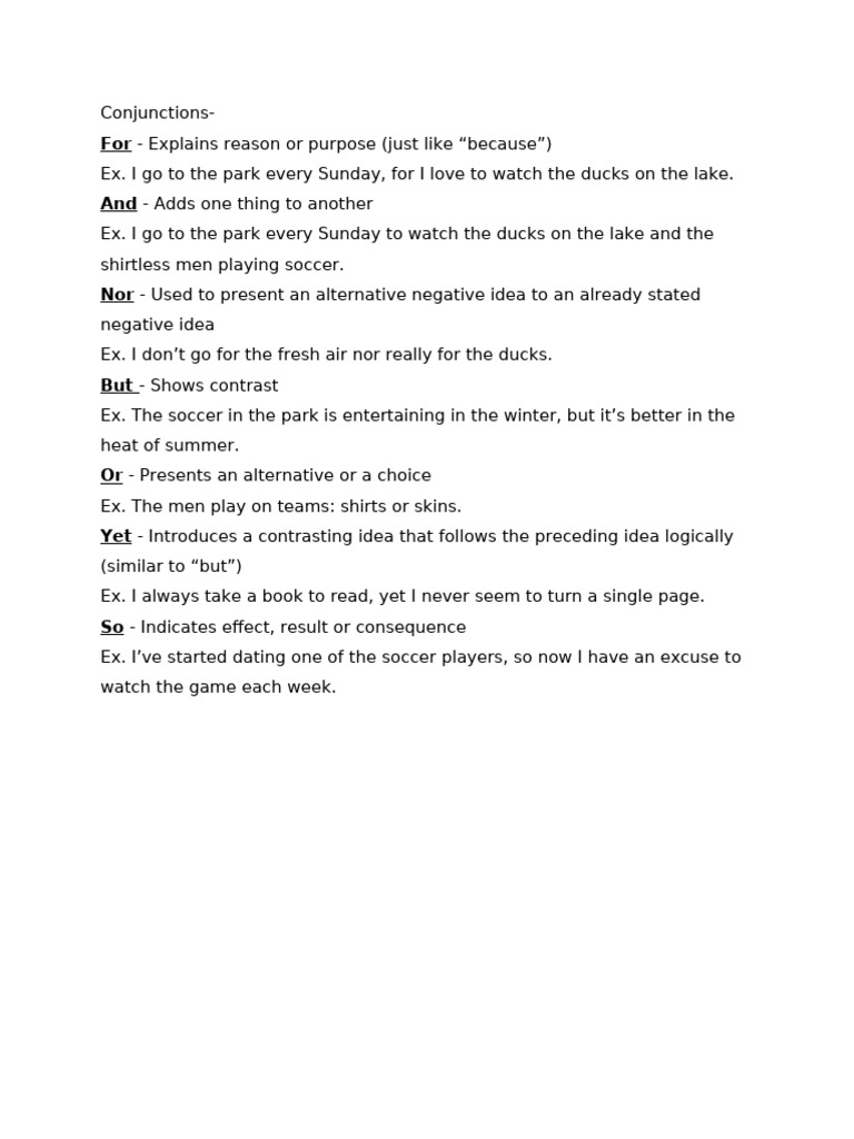 Conjunctions GRADE 5 | PDF