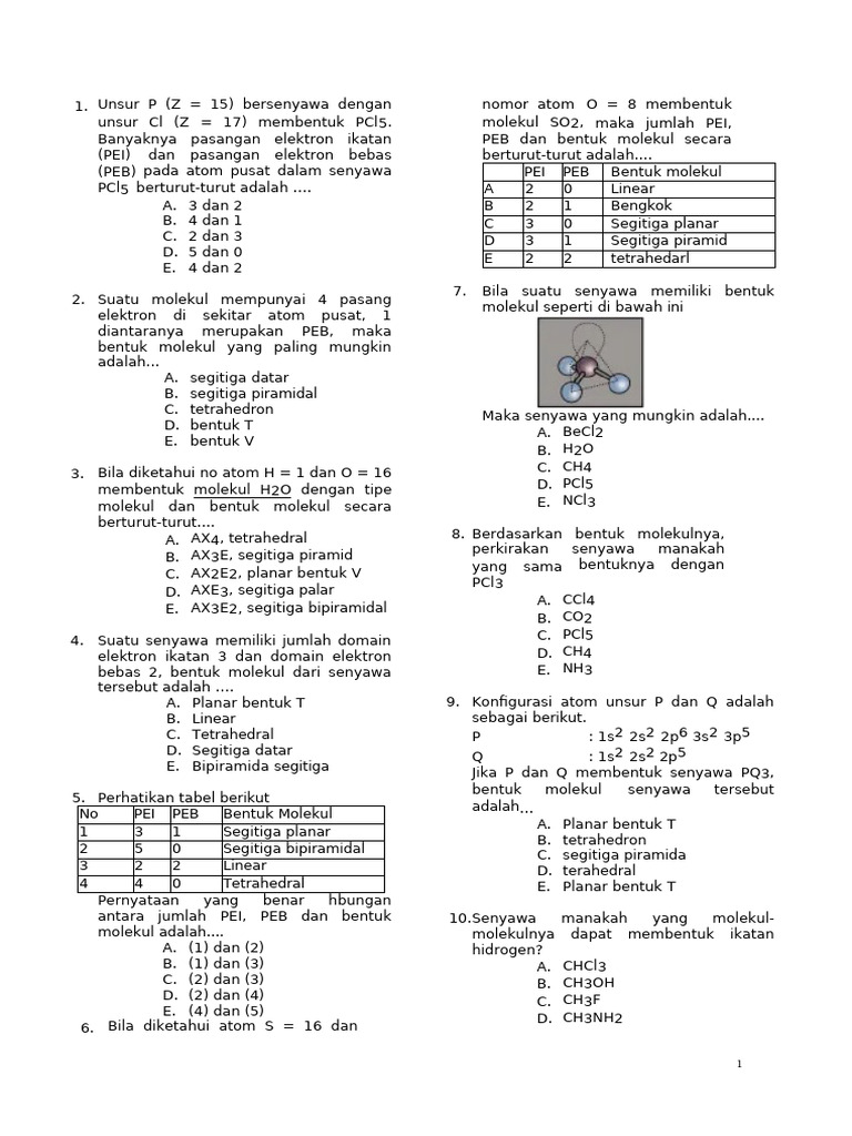 Bentuk Molekul Dan Stoikio | PDF