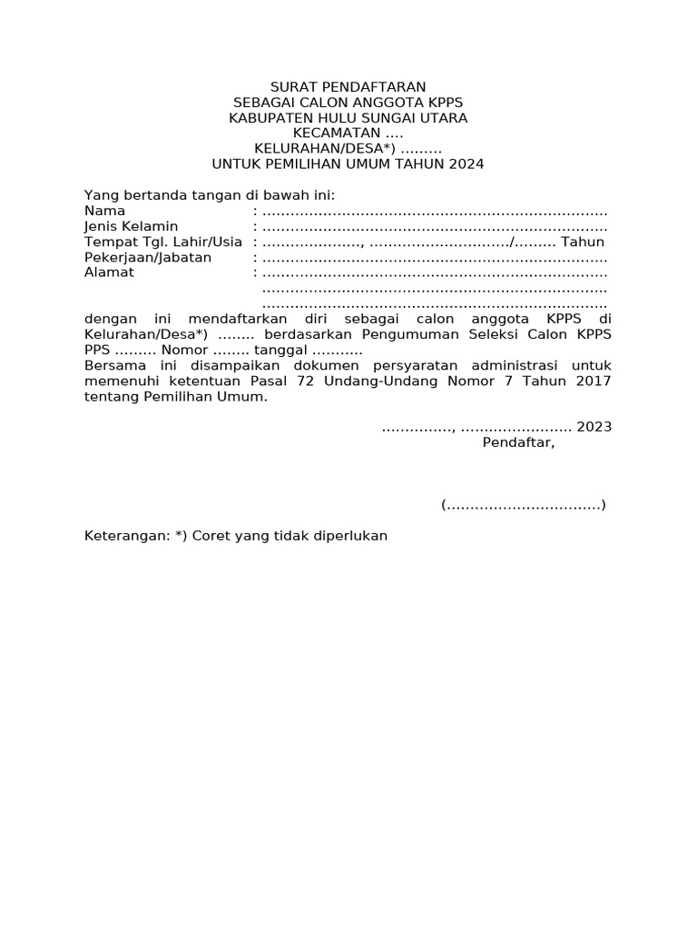 Kpps-Surat Pendaftaran | PDF